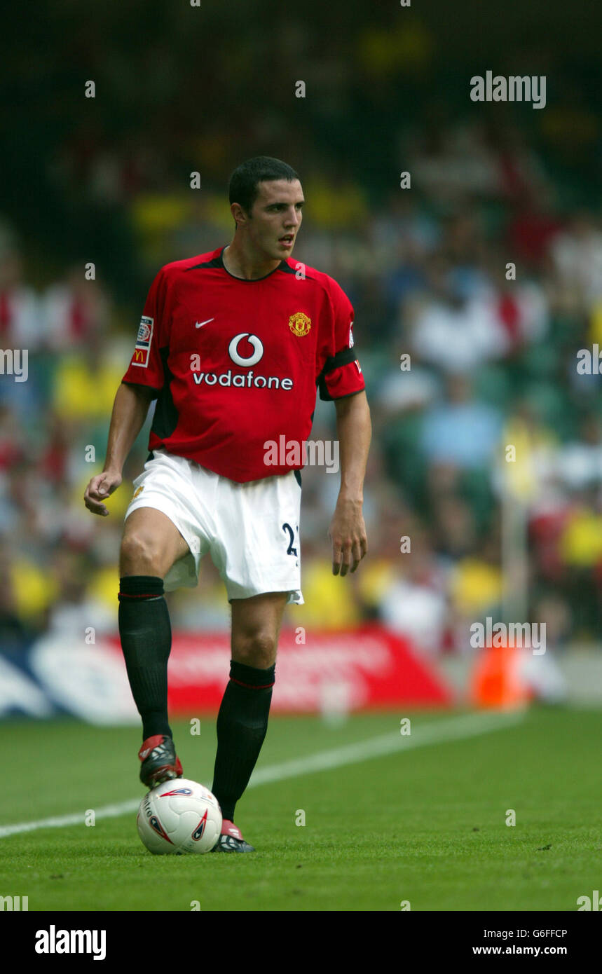 John O'Shea in action for Manchester Utd during the FA Community Shield ...