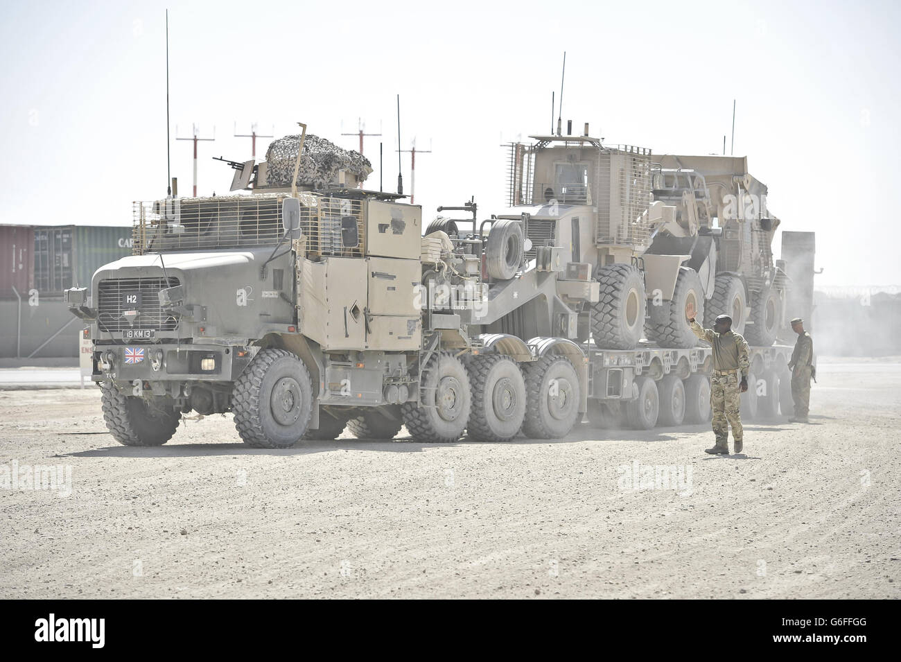 Vehicles arrive back in Camp Bastion from a Combat Logistic Patrol (CLP ...