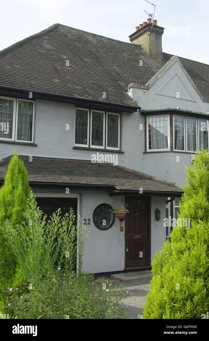Exterior view of a house in London, which has been raided by Scotland ...