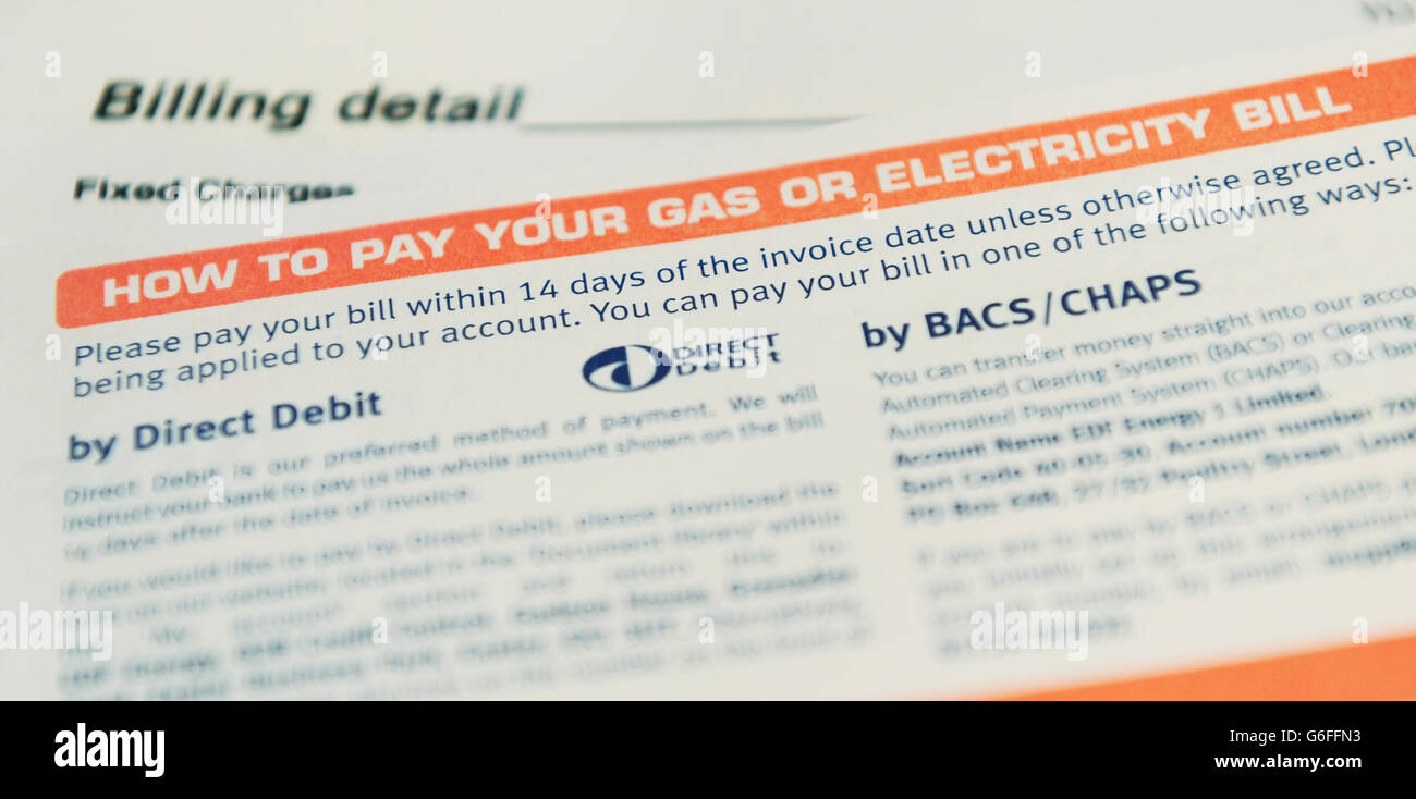 Utility Bills Stock. A general view of an EDF utility bill Stock Photo ...