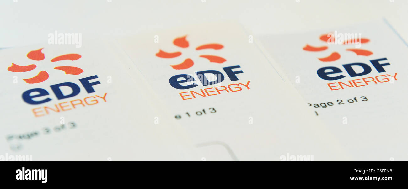 Utility Bills Stock. A general view of an EDF utility bill Stock Photo ...
