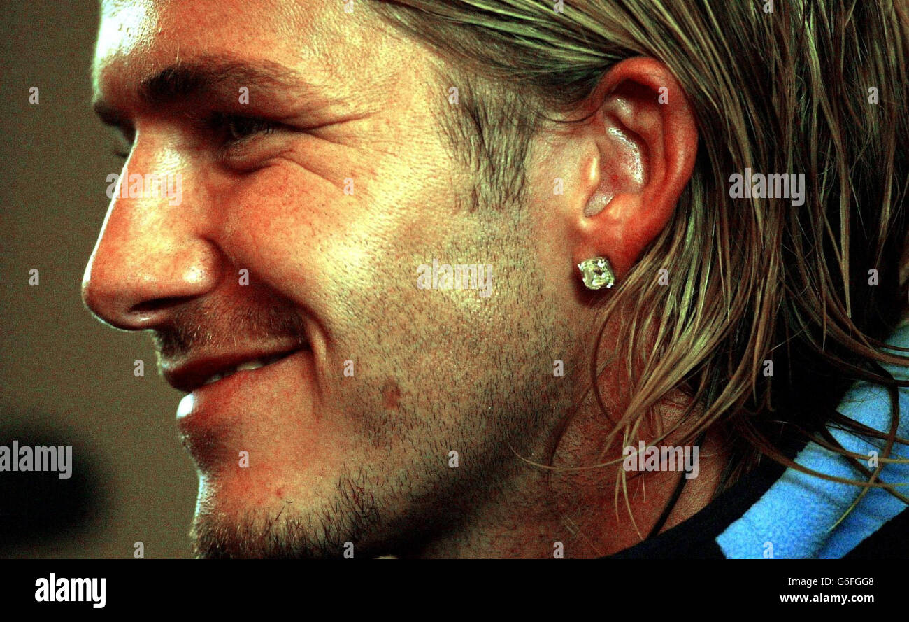 Sport football profile smiling head head shot tophamscd1 david beckham ...