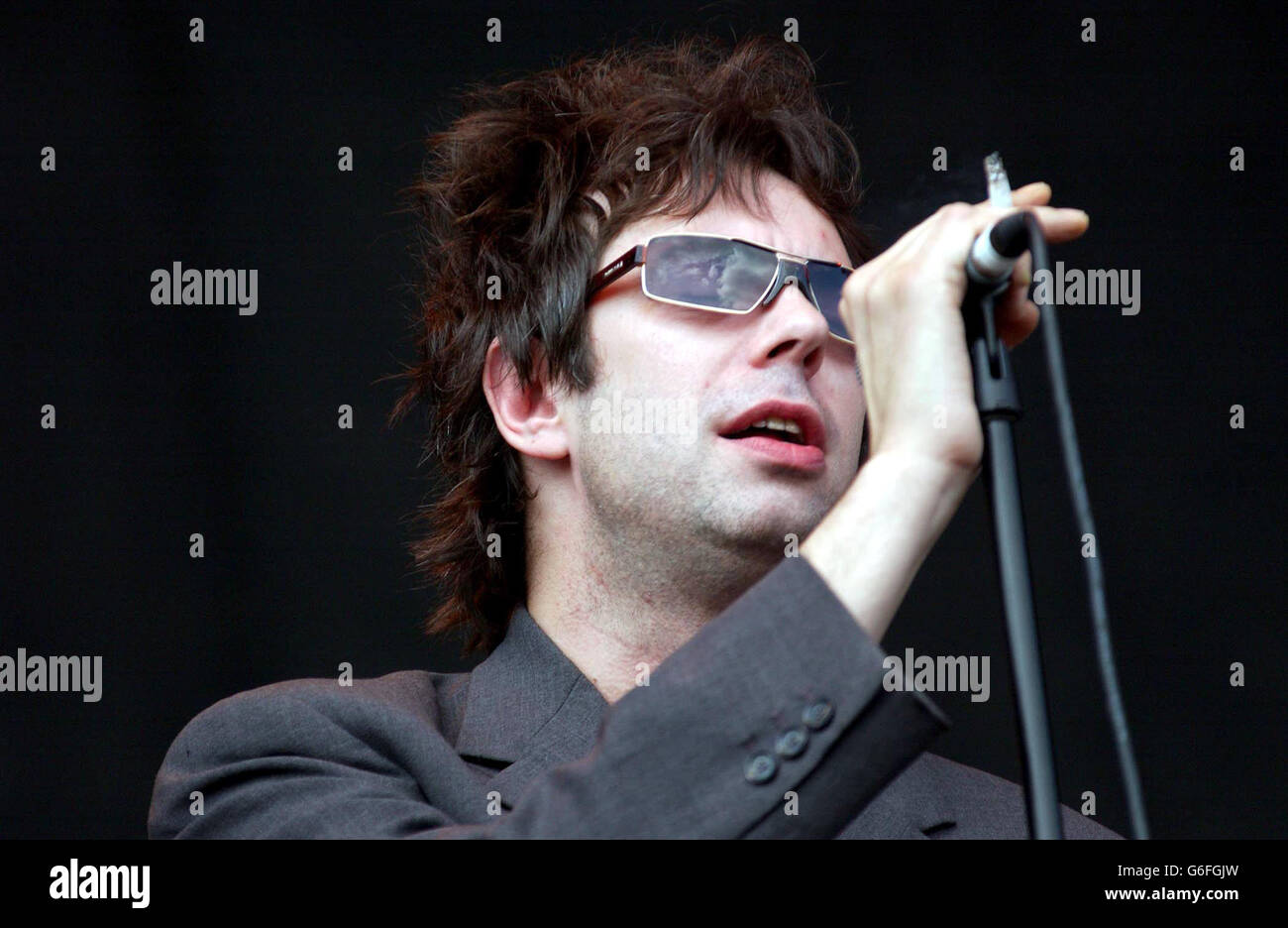 Ian McCulloch of Echo and the Bunnymen performing on the V Stage ...