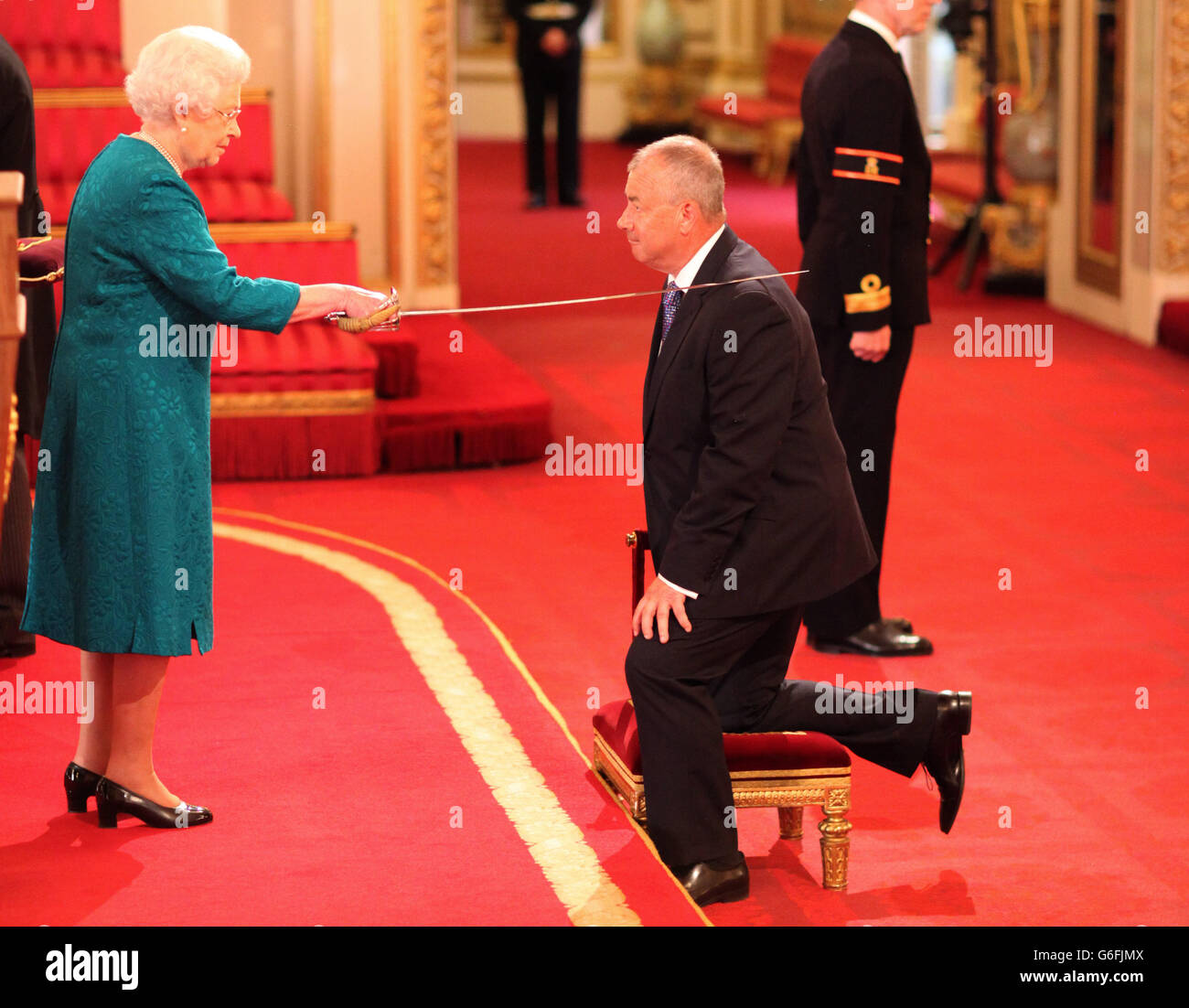 Knighted by queen elizabeth ii investiture ceremony hi-res stock ...