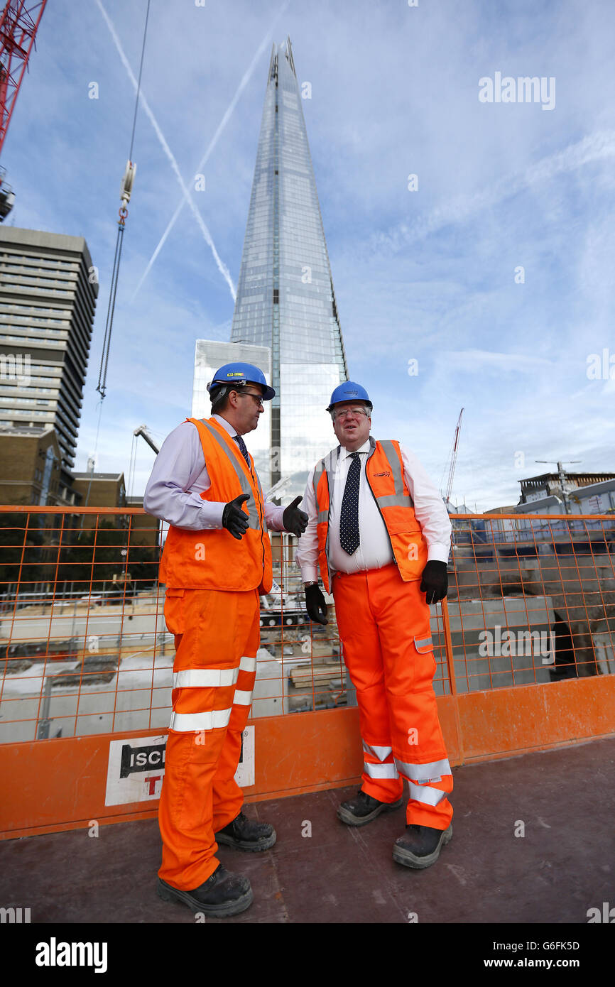 The Secretary of State for Transport Patrick McLoughlin (right) with ...