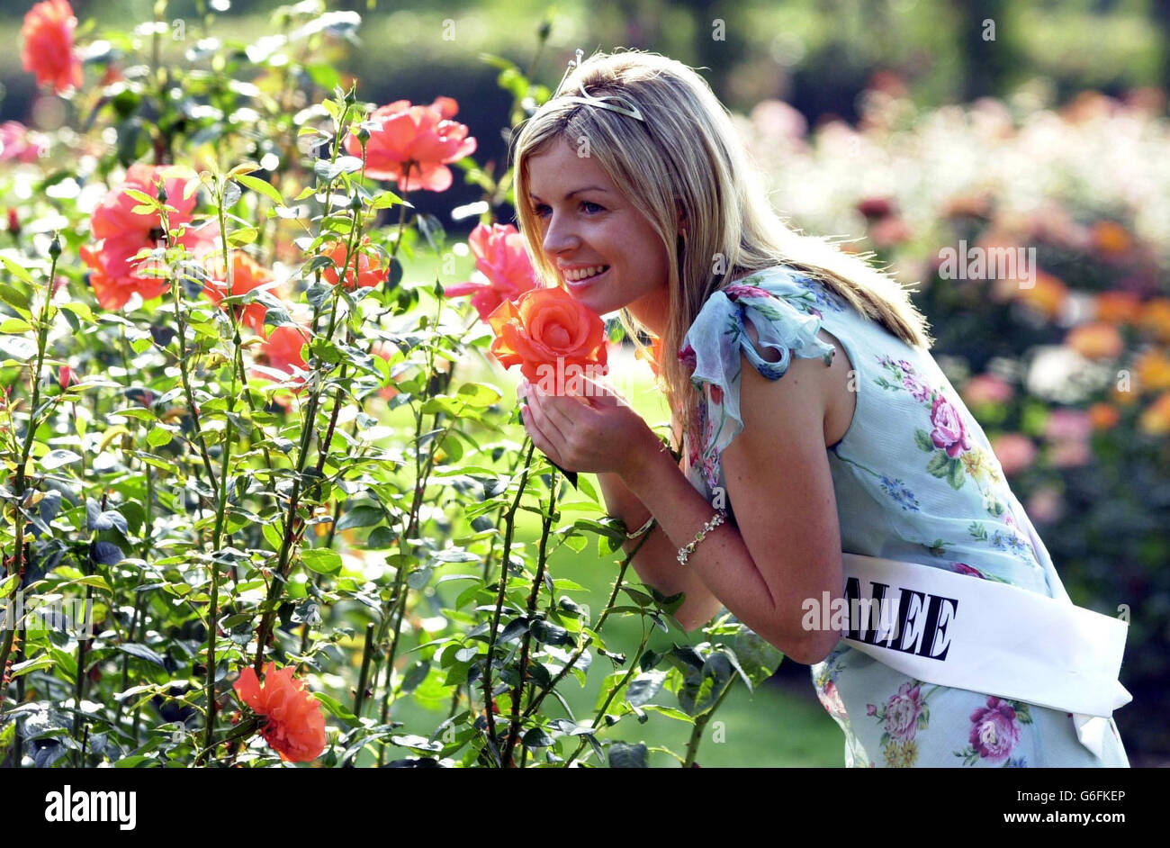 Orla Tobin, 22, from Dublin, poses in Tralee Park, after winning the ...
