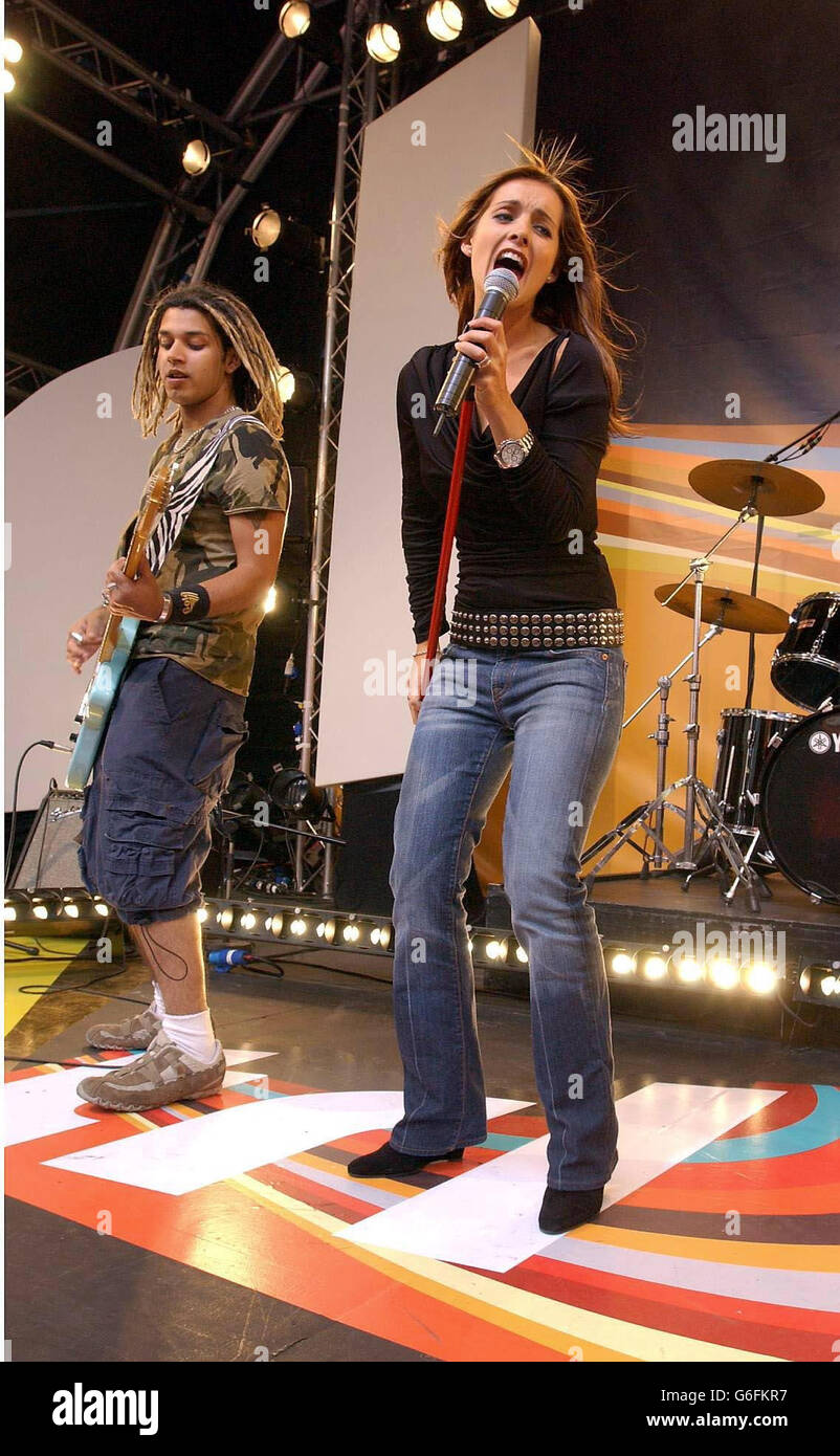 Louise Redknapp performing on stage during the live recording of the ...