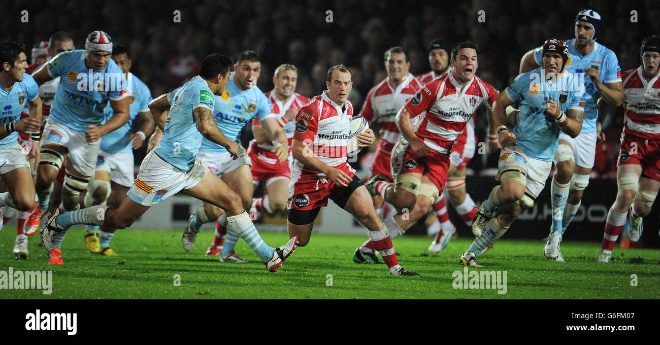 Gloucester's James Simpson-Daniel makes a break during the Heineken Cup ...