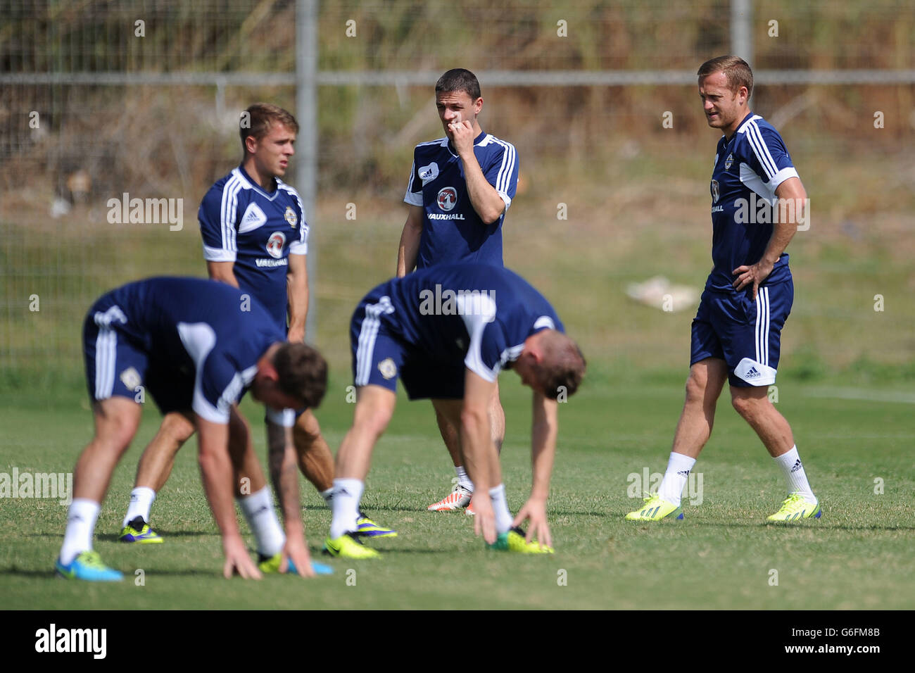 Northern Ireland's (left to right) Jamie Ward, Chris Baird and Sammy ...