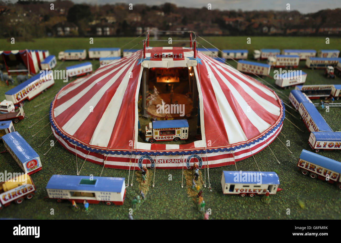 A diorama of a 1980's circus set in Bootertownsouth Dublin by model ...