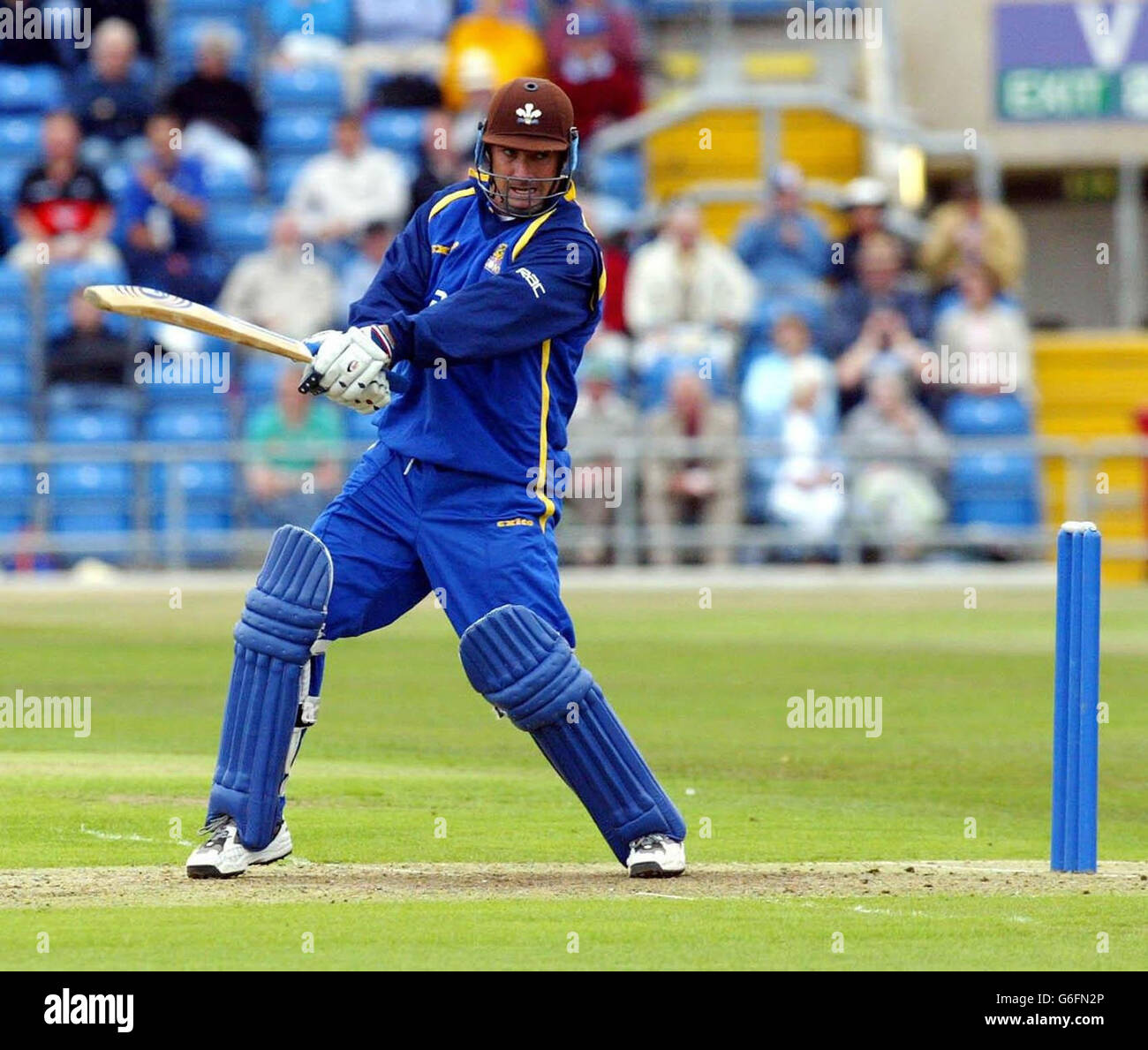 Steve parkin action sport cricket batting graham thorpe hi-res stock ...