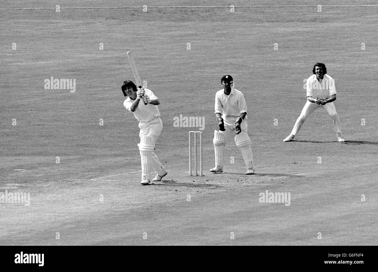 Surrey cricket full length batting Black and White Stock Photos ...