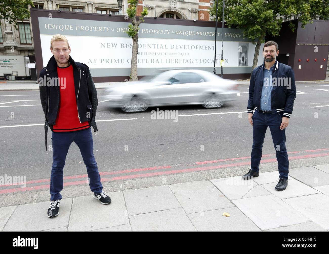 Artists Michael Elmgreen (left) and Ingar Dragset (right) with an ...
