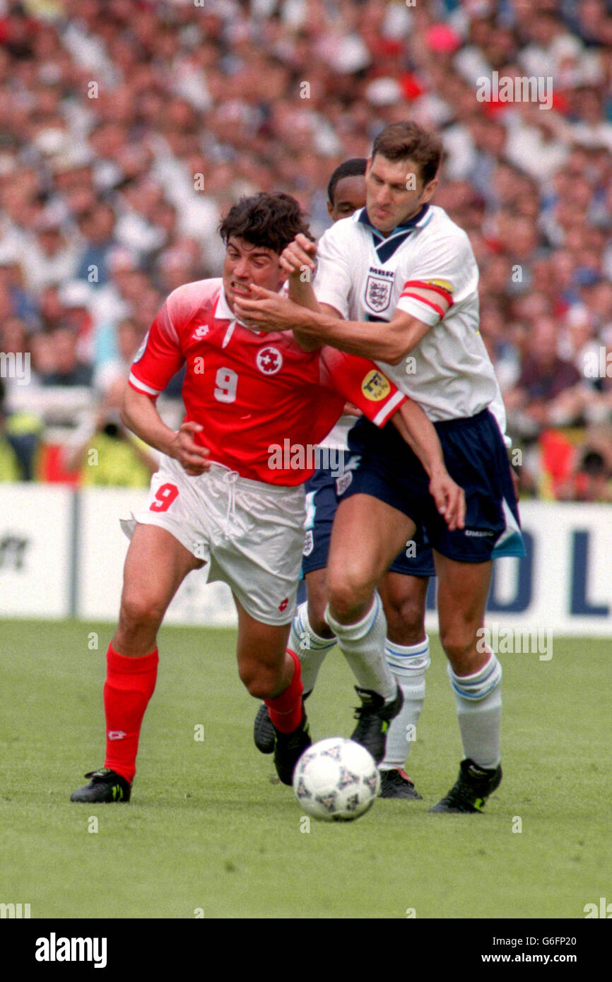 Soccer euro 96 england v switzerland at wembley hi-res stock ...
