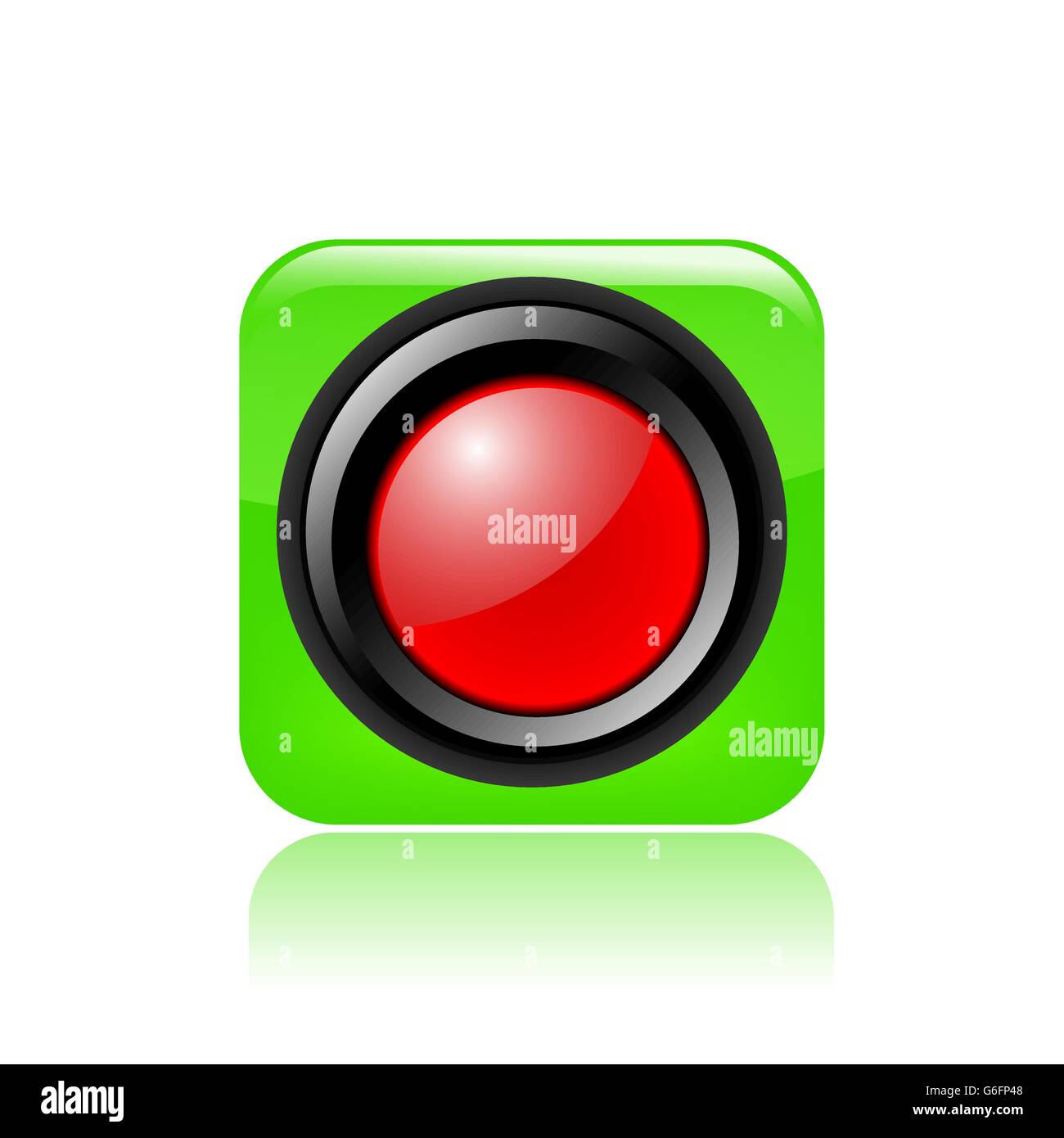 Vector illustration of single isolated red traffic light icon Stock ...