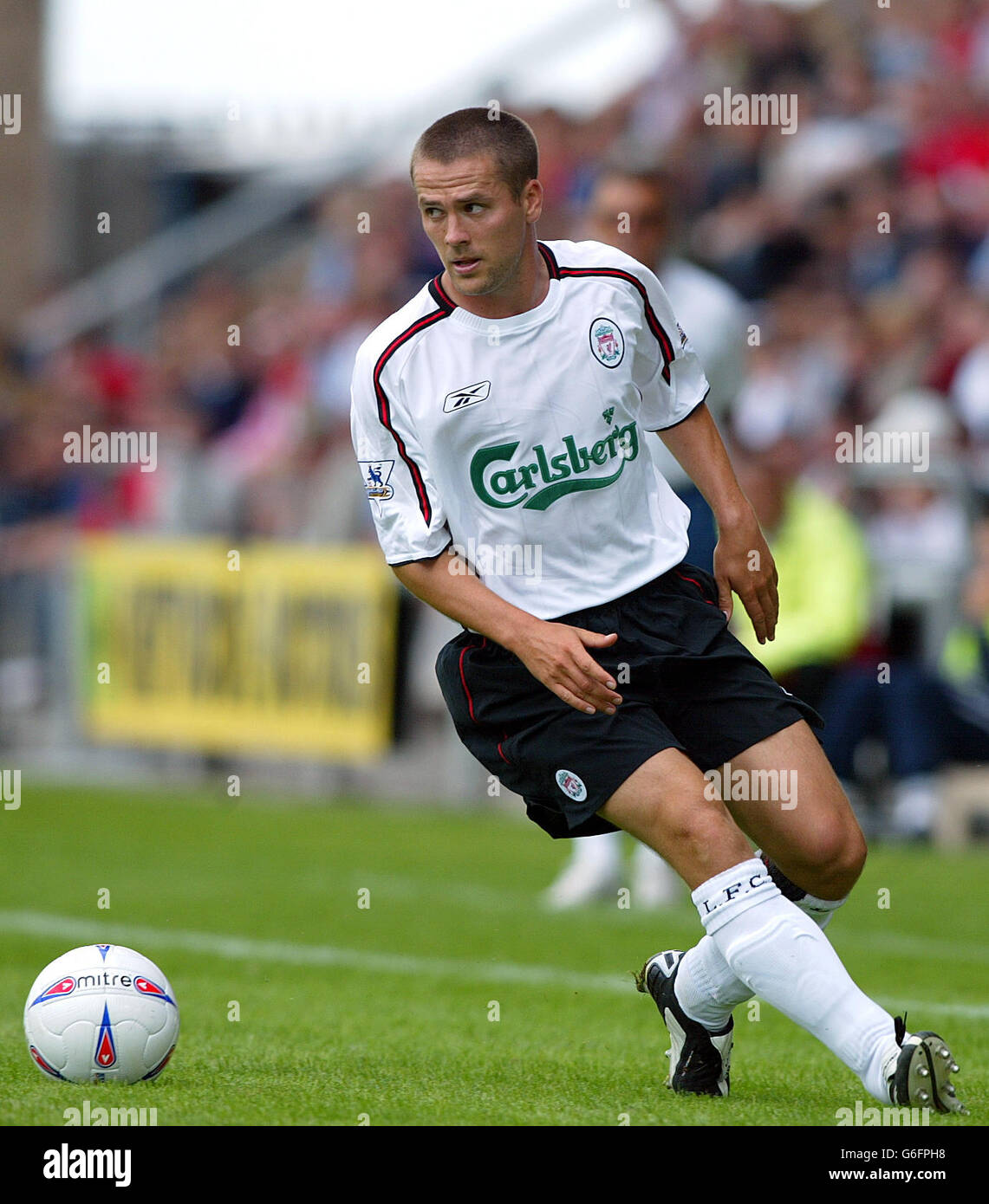 Michael Owen in action against Crewe during a pre-season frendly game ...