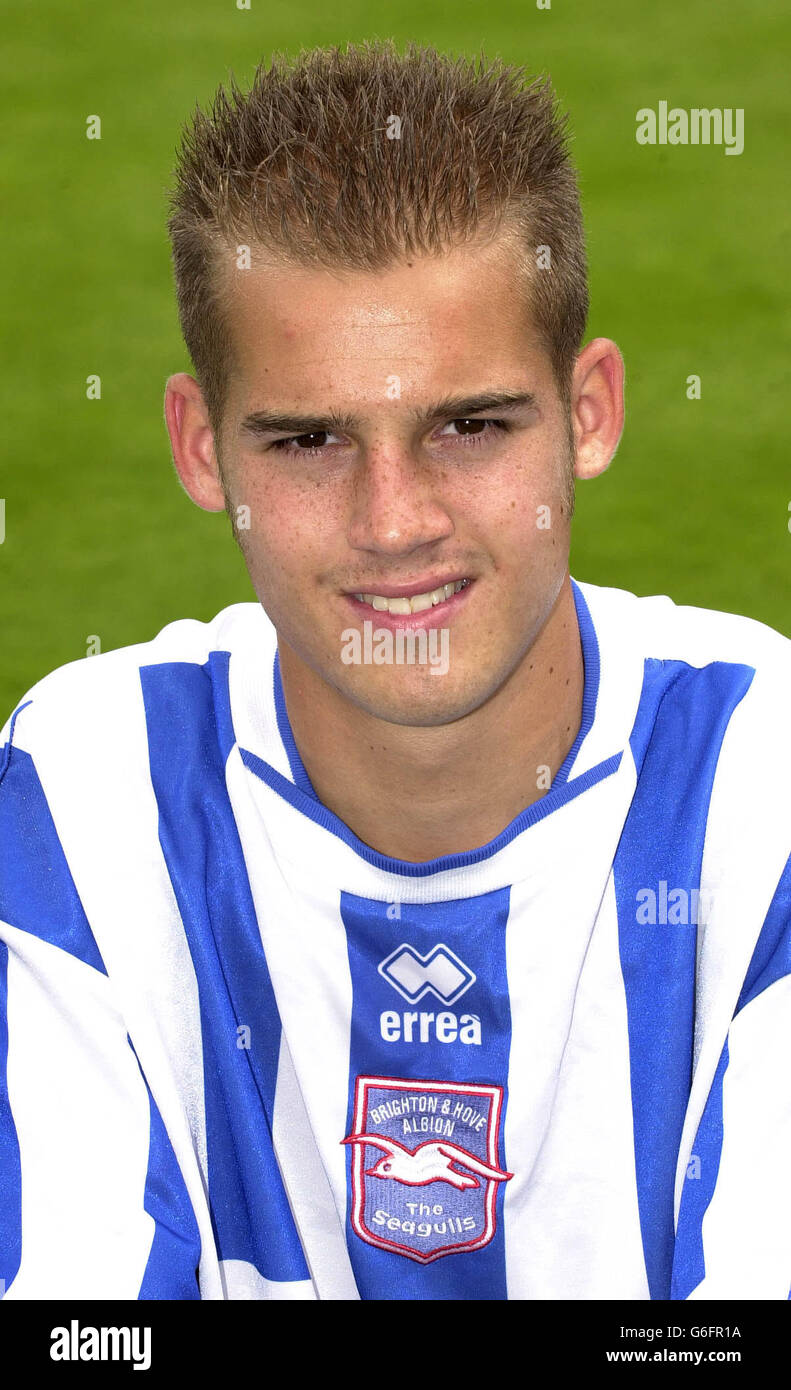 Dan Beck of Brighton and Hove Albion Football Club, at a photocall ...