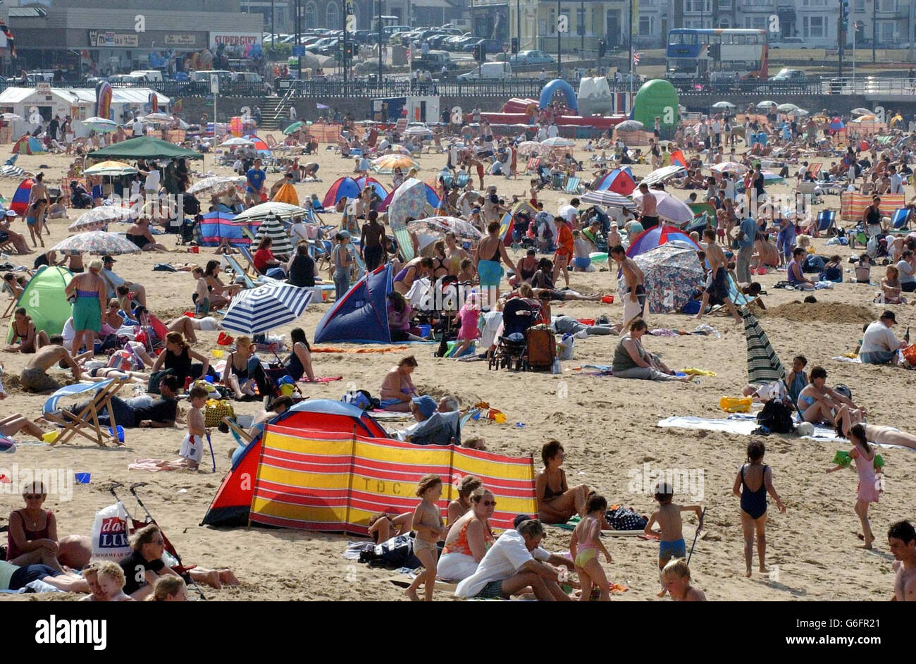 Families enjoy the beach in Margate, Kent. Weather forecasters have ...