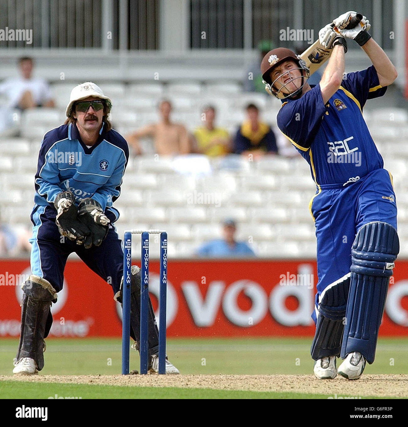 Surrey lions batsman alistair brown is caught on the boundary hi-res ...