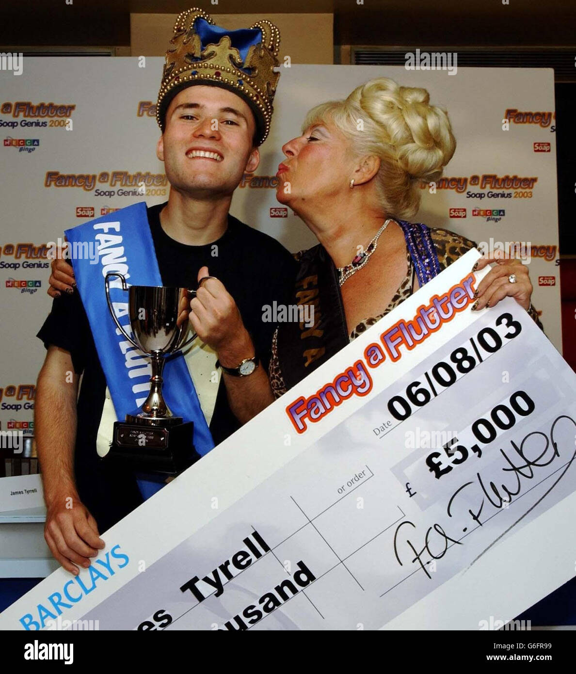 Soap opera kissing awards trophies winners julie goodyear hi-res stock ...