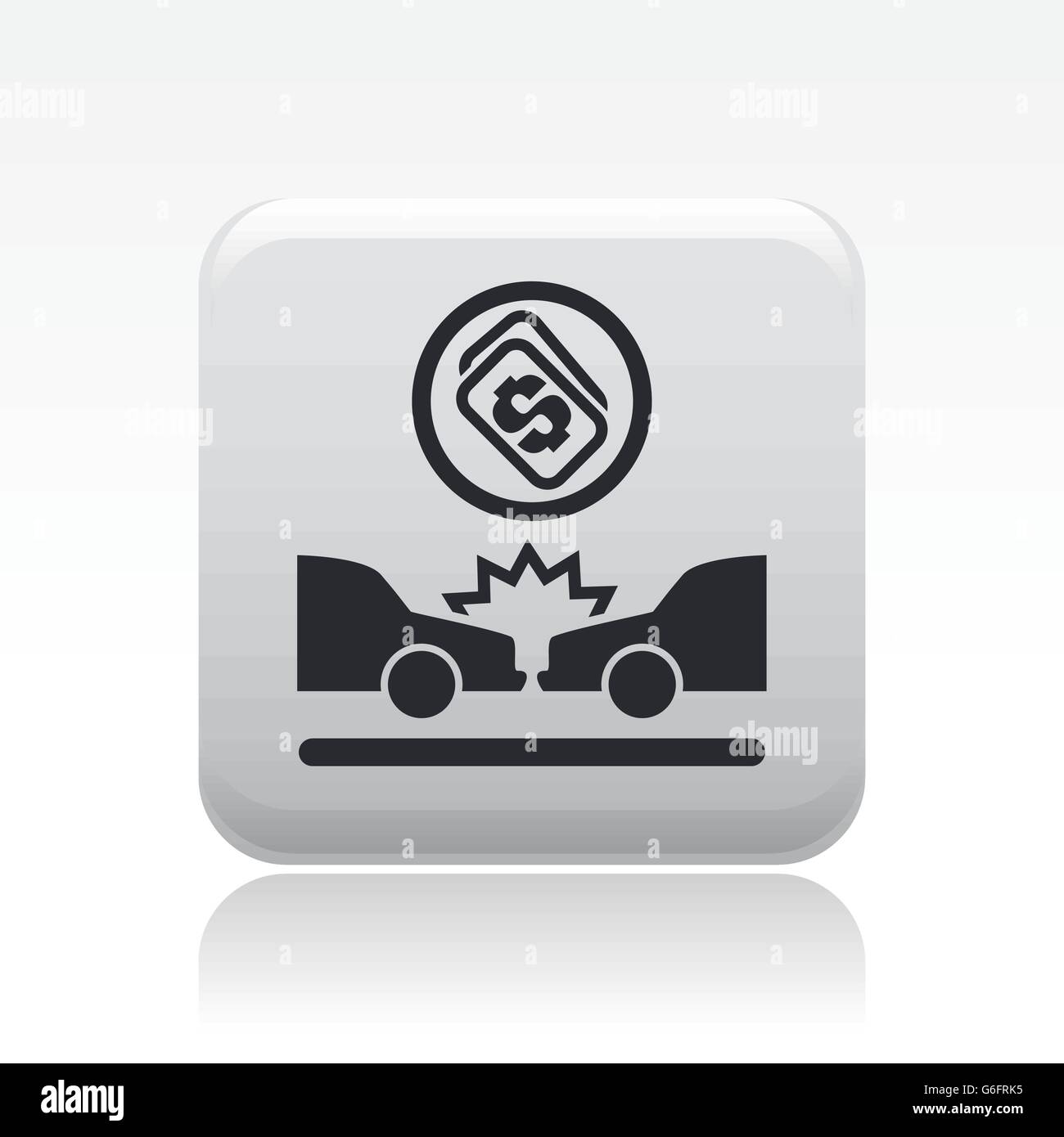 Vector illustration of single isolated car crash icon Stock Vector ...