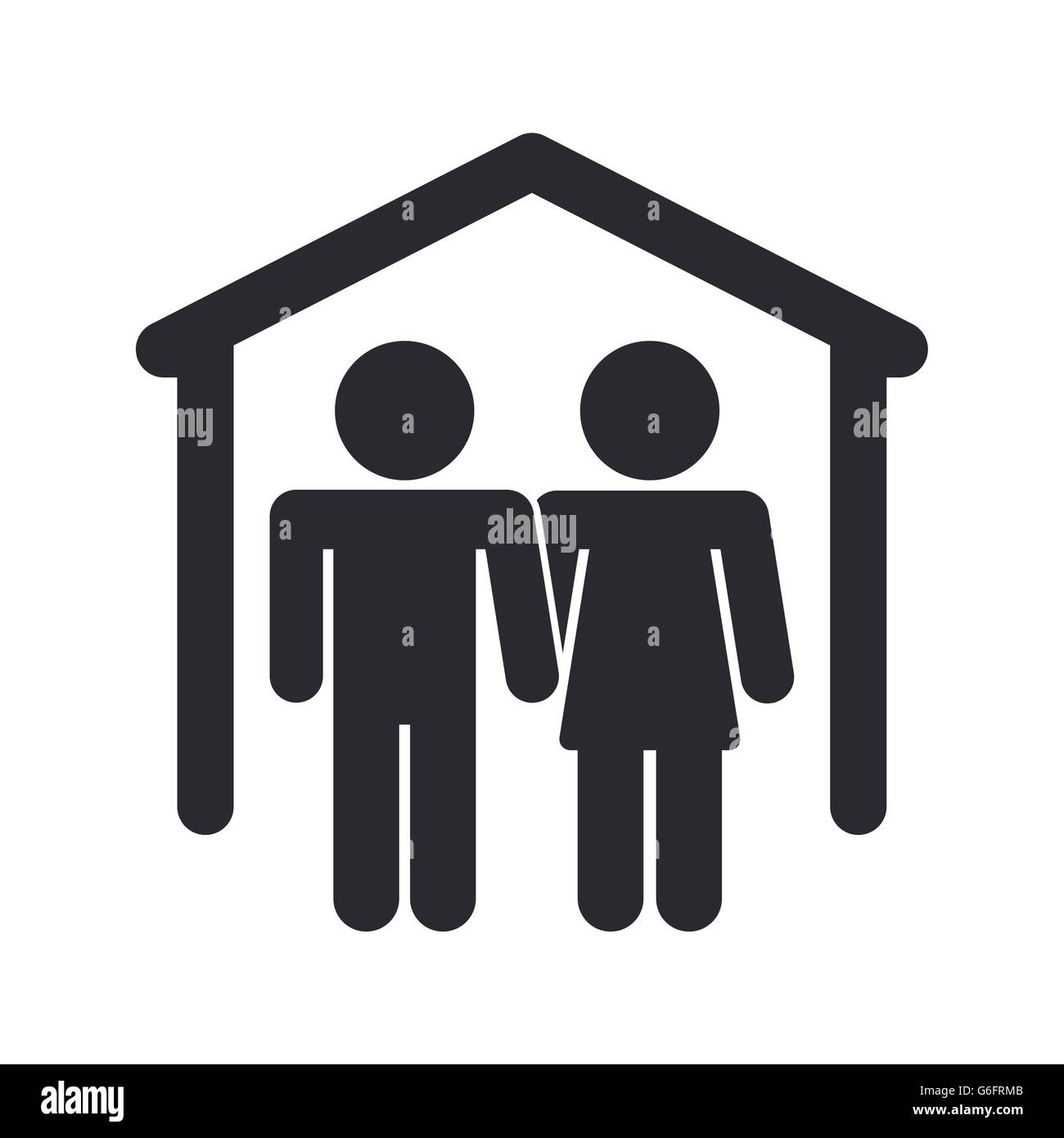 Vector illustration of single isolated home couple icon Stock Vector ...