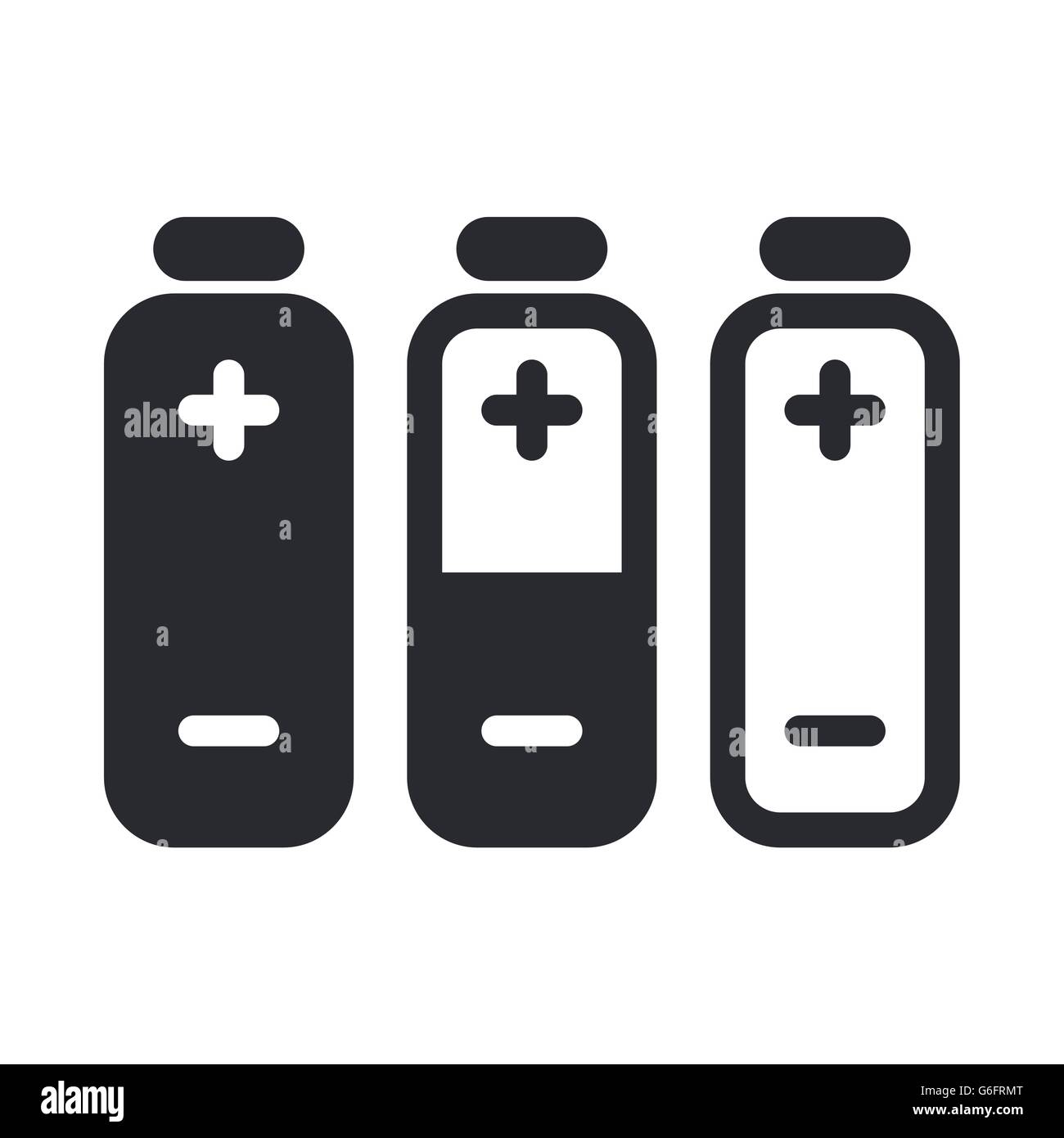 Vector illustration of single isolated battery autonomy icon Stock ...