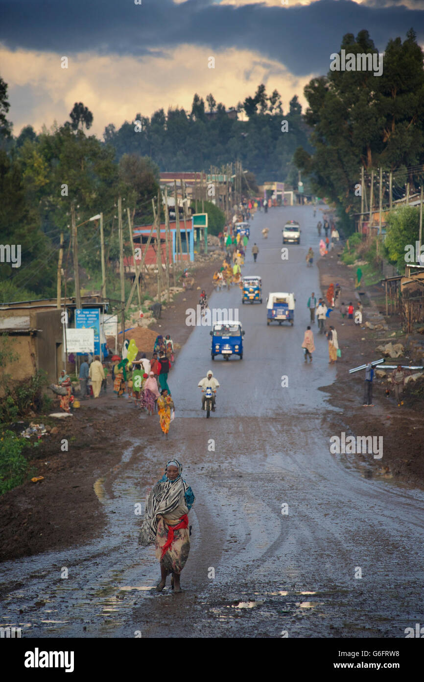 Main street through Hirna, Central Magala, Ethiopia Stock Photo - Alamy