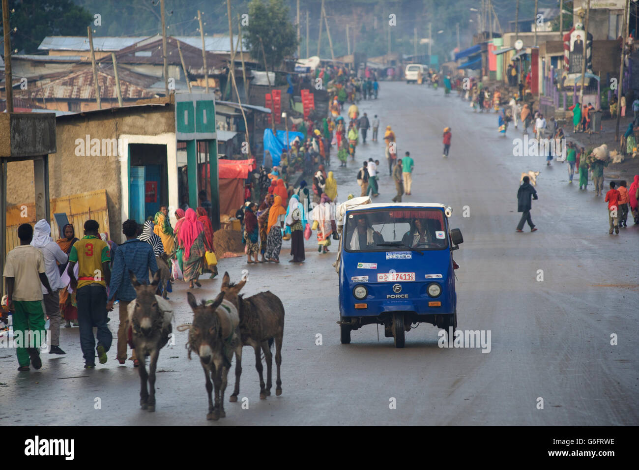 Main street through Hirna, Central Magala, Ethiopia Stock Photo - Alamy