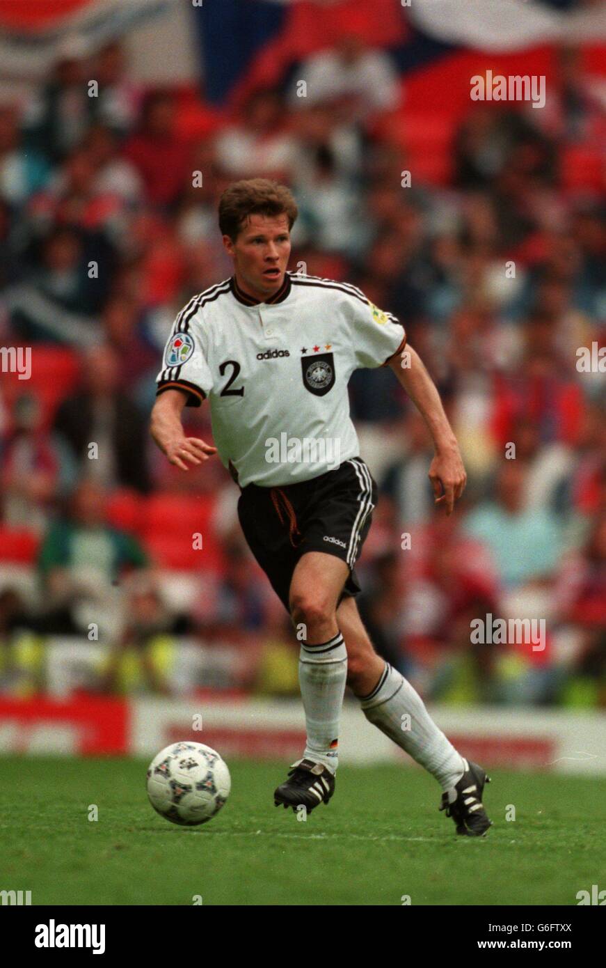 Soccer Euro 96. Germany v Czechoslovakia, Old Trafford. Stefan Reuter ...