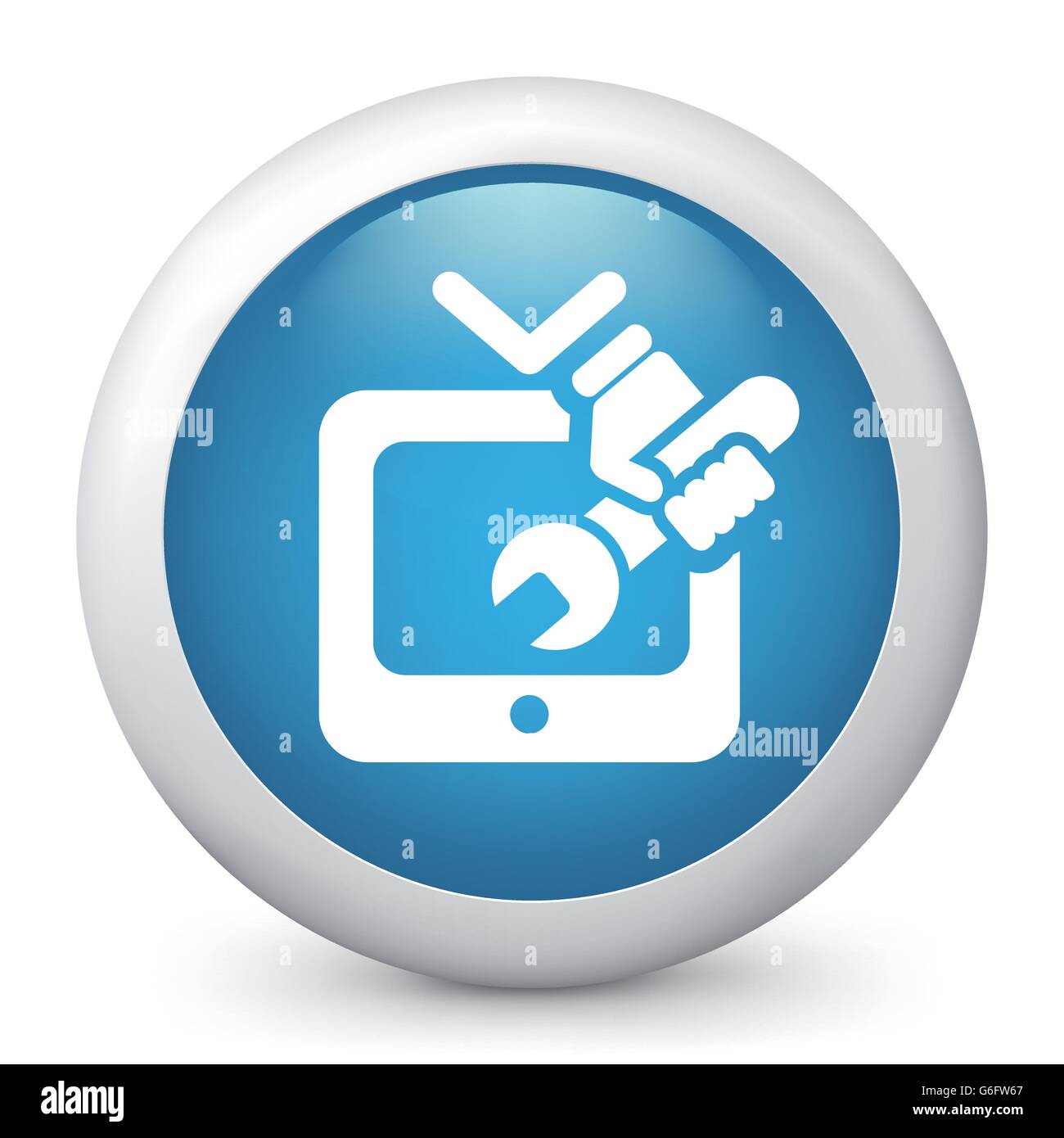 Vector illustration of blue glossy icon Stock Vector Image & Art - Alamy