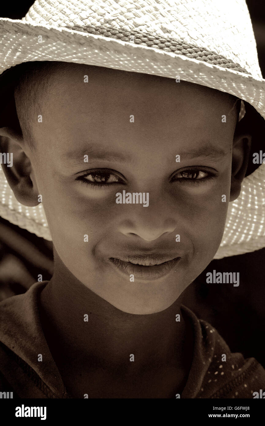 Portrait of a Harari boy with a hat. Harar, Ethiopia Stock Photo - Alamy
