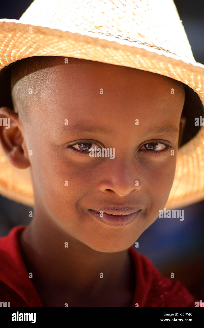 Portrait of a Harari boy with a hat. Harar, Ethiopia Stock Photo - Alamy