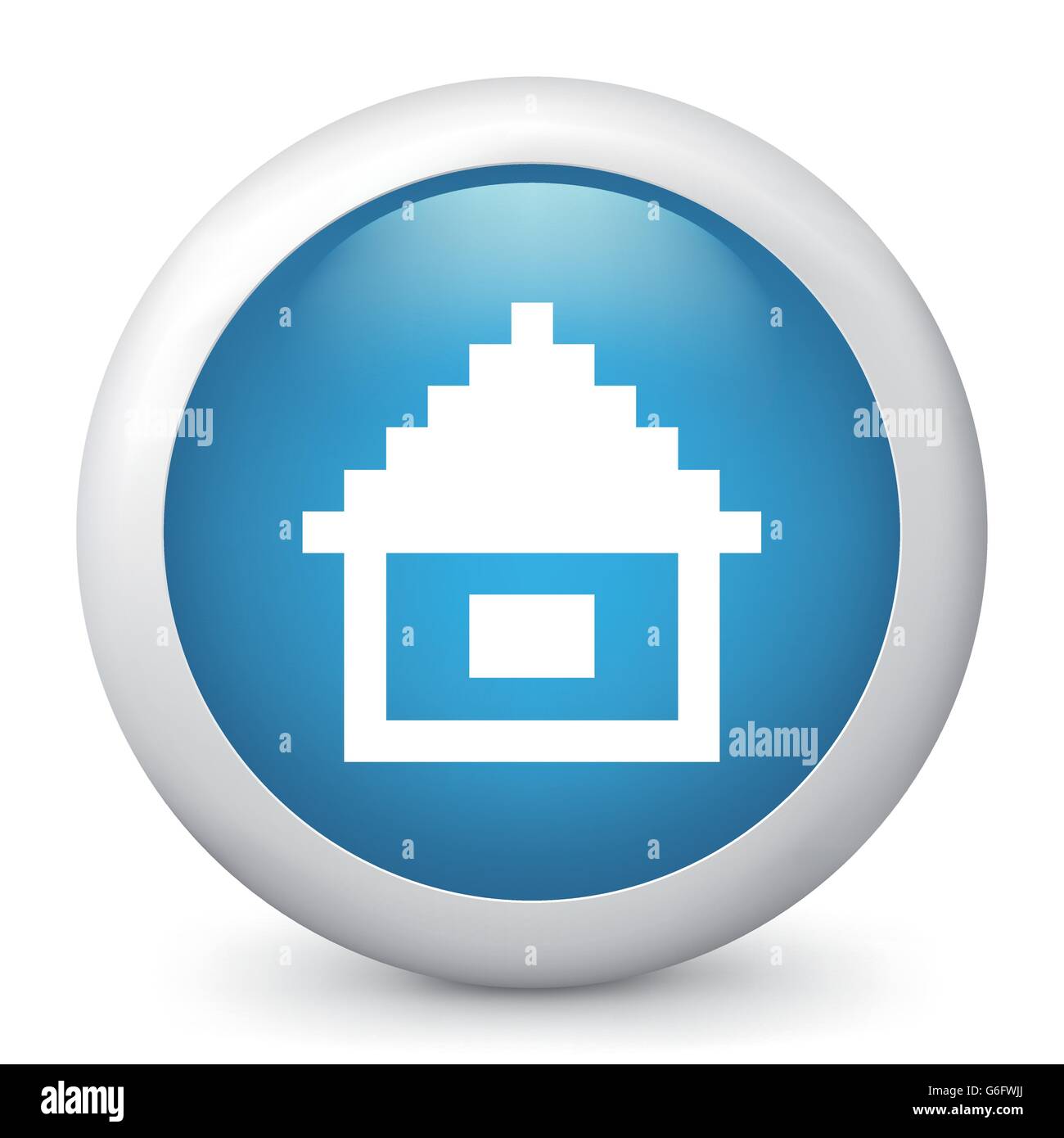 Vector illustration of blue glossy icon Stock Vector Image & Art - Alamy