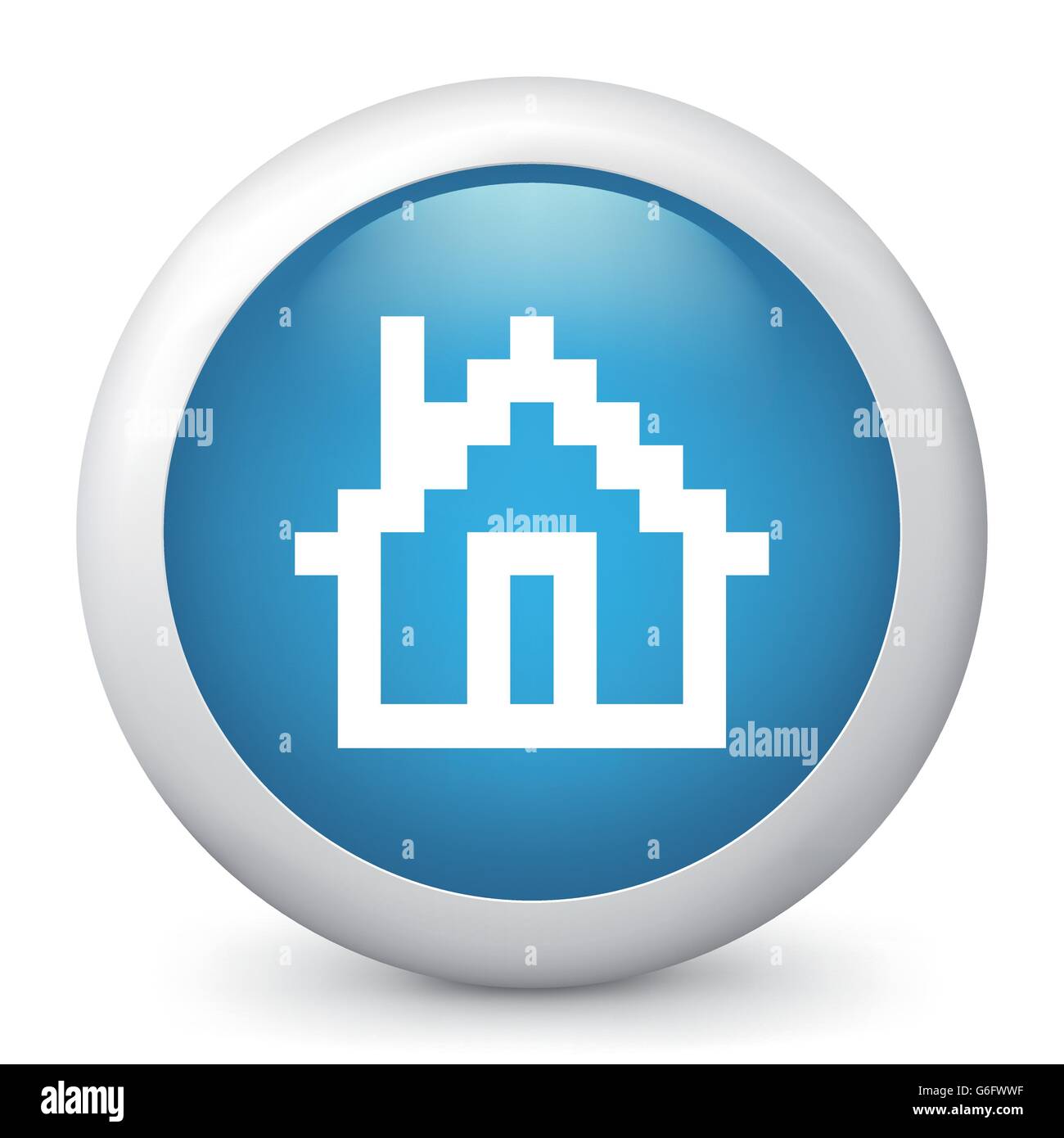 Vector illustration of blue glossy icon Stock Vector Image & Art - Alamy
