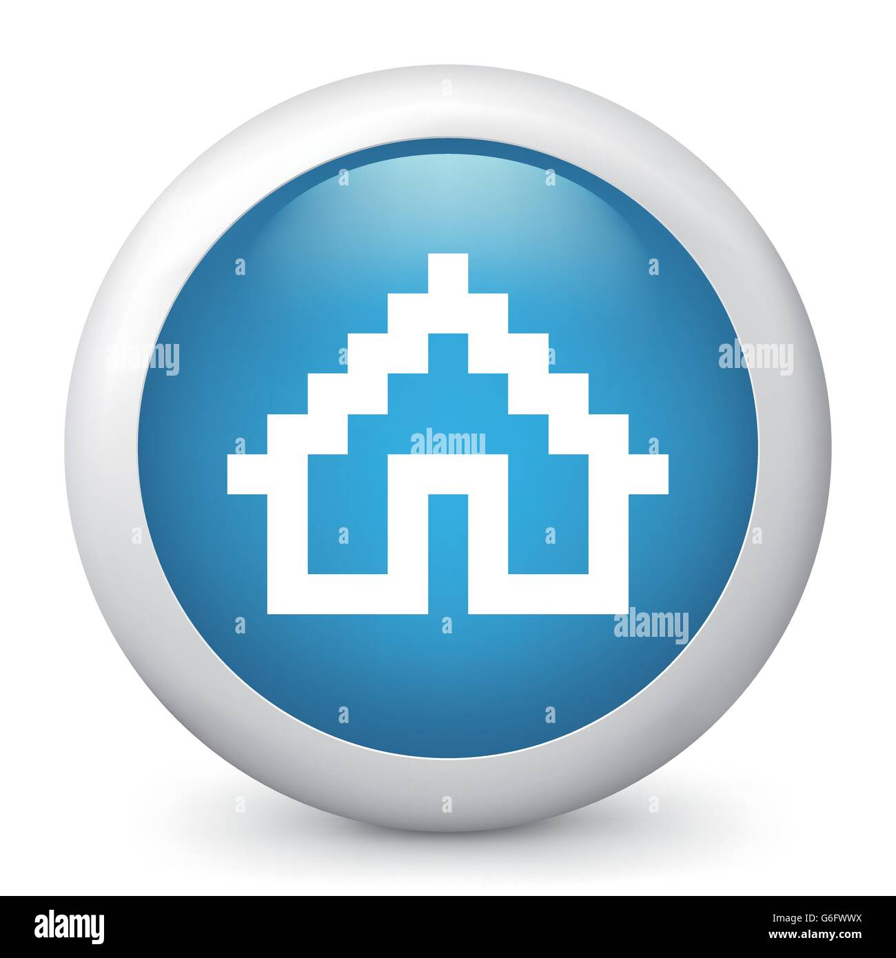 Vector illustration of blue glossy icon Stock Vector Image & Art - Alamy