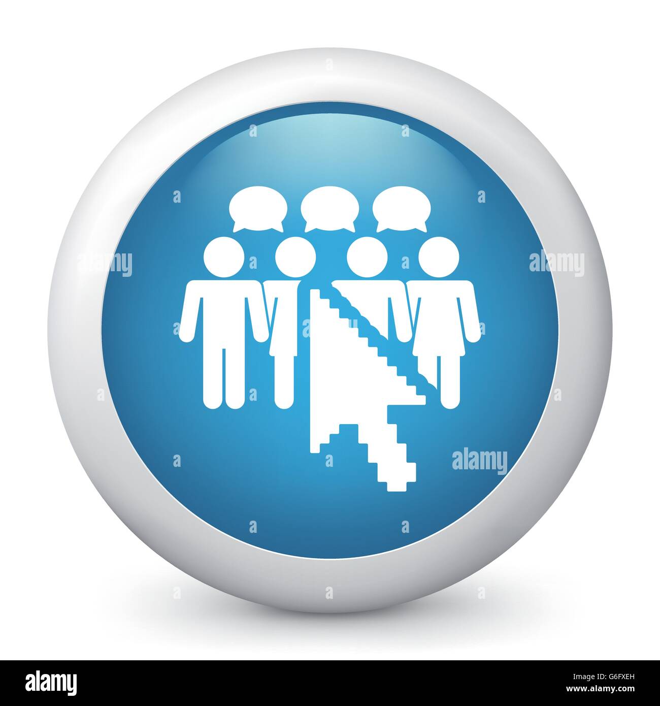 Vector illustration of blue glossy icon Stock Vector Image & Art - Alamy