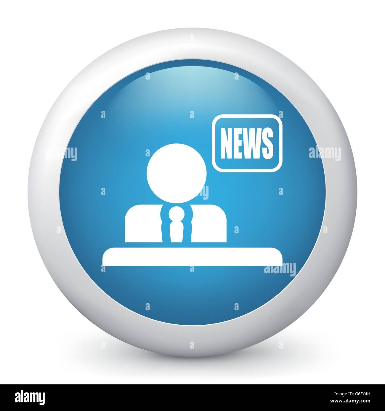 Vector illustration of blue glossy icon Stock Vector Image & Art - Alamy