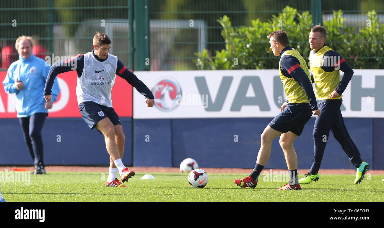 England captain Steven Gerrard faces Phil Jones and Tom Cleverley ...