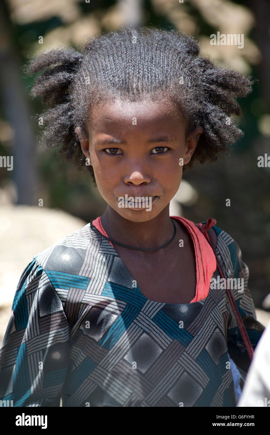 Portrait of an Ethiopian girl. Near Alamata, Ethiopia Stock Photo - Alamy