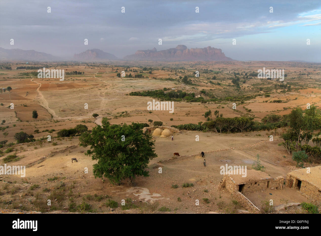 Gheralta mountains seen from the Gheralta lodge, near Hawzen, Eastern ...