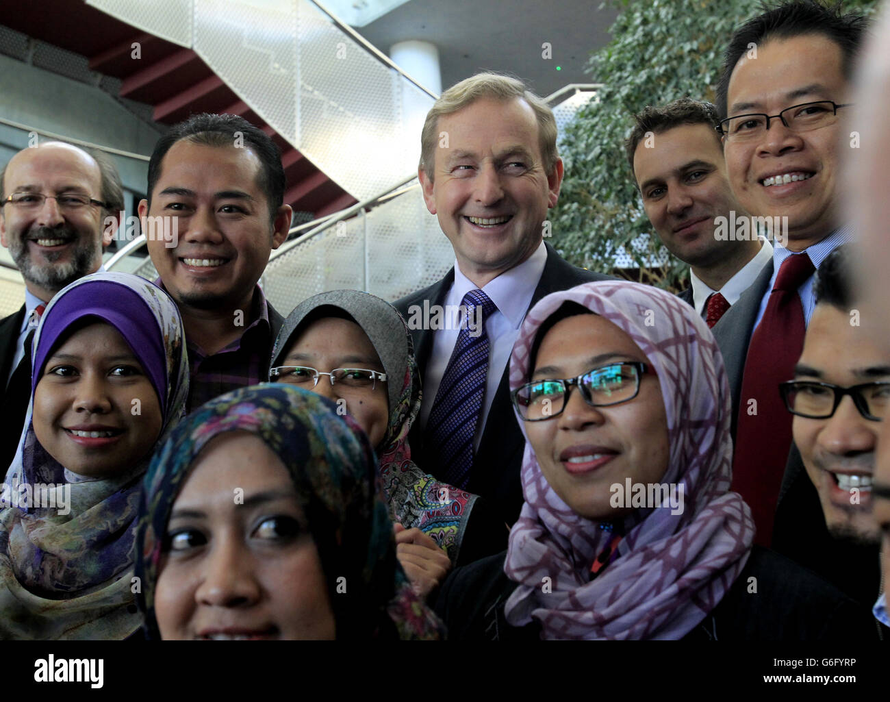 Taoiseach Enda Kenny with a group of Malaysians who are on a three ...