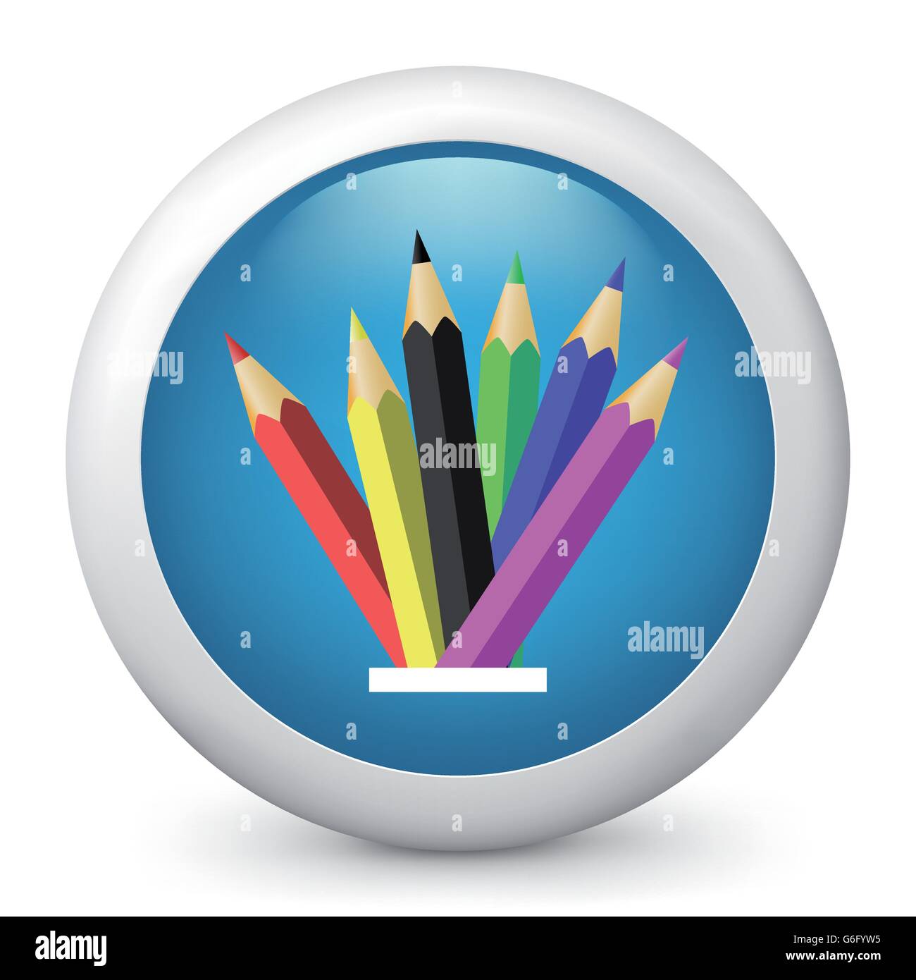 Vector illustration of blue glossy icon Stock Vector Image & Art - Alamy