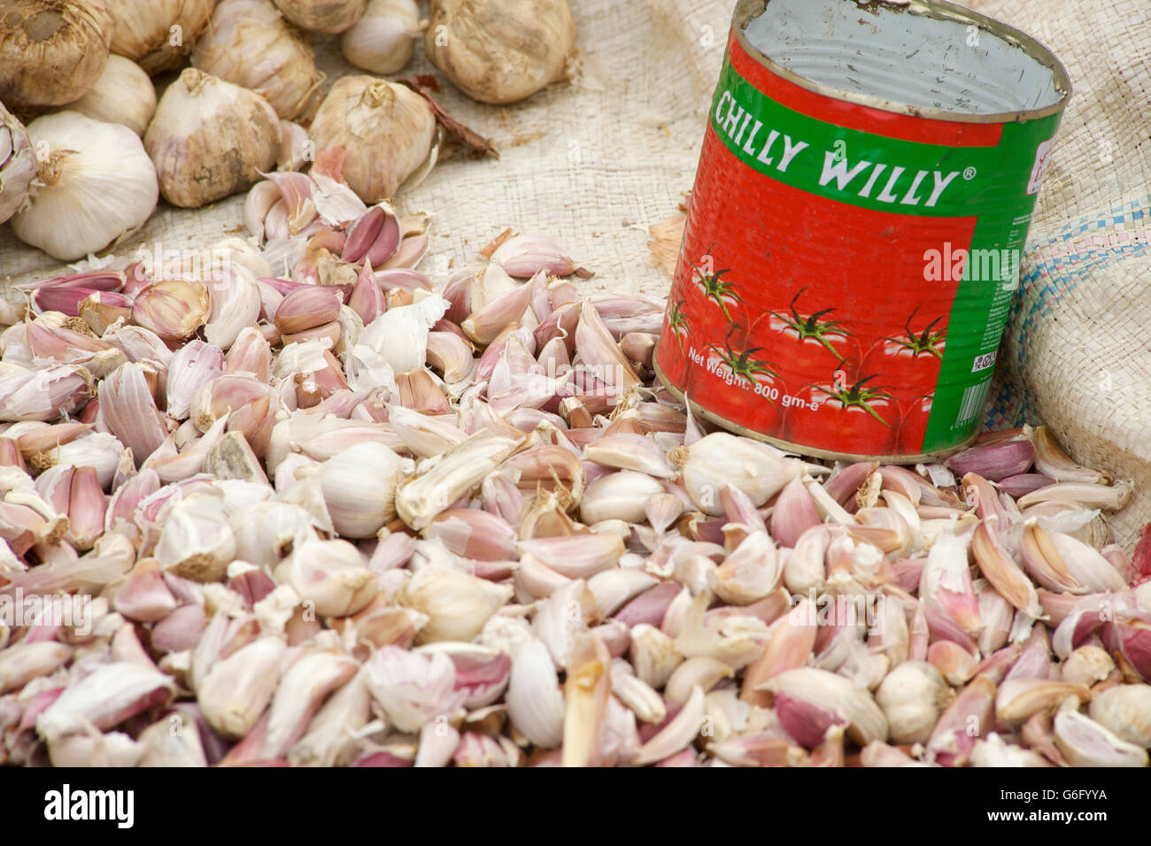 Garlic for sale. Market day at Freweyni also known as Sinkata. Tigray ...