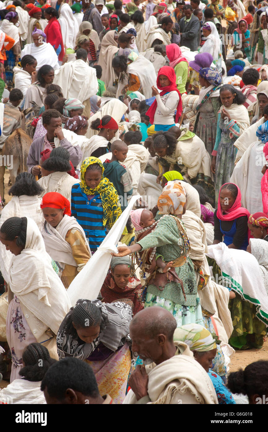 Crowds. Market day at Freweyni also known as Sinkata. Tigray, Ethiopia ...