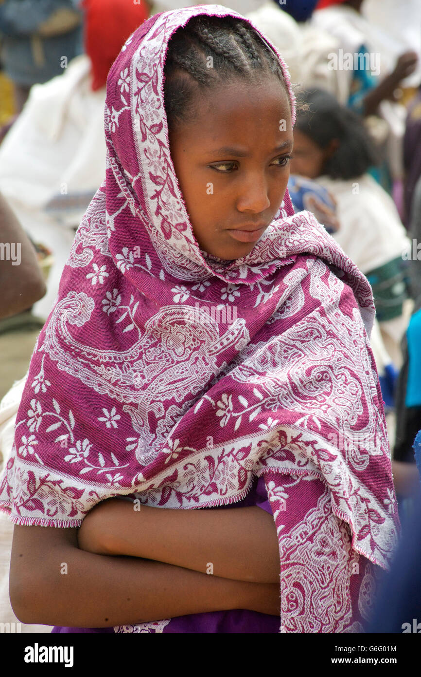Portrait of an Ethiopian child with headscarf. Freweyni also known as ...