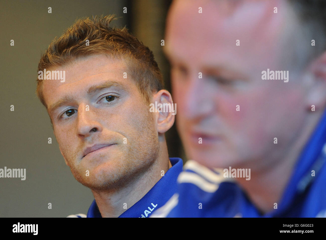 Michael oneill and steven davis at press conference hi-res stock ...