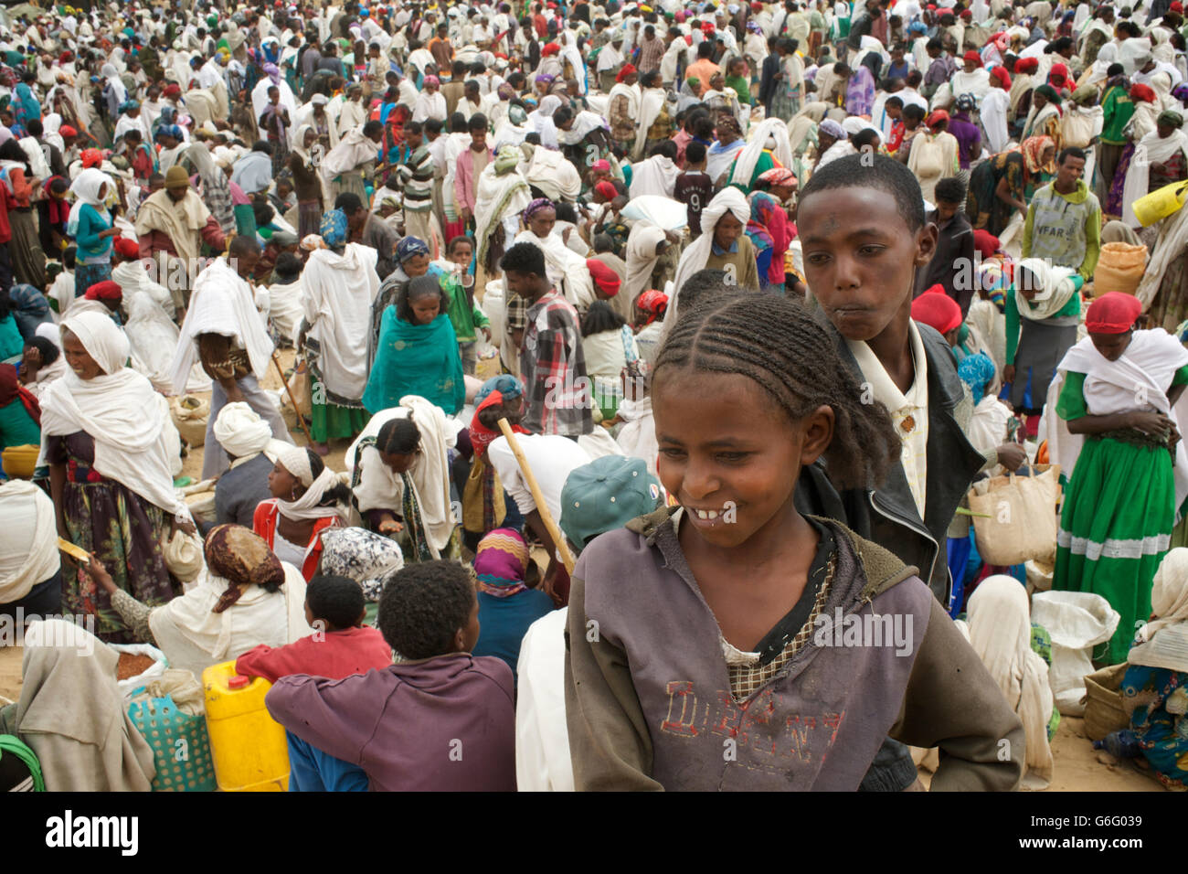 Crowded market at Freweyni also known as Sinkata. Tigray, Ethiopia ...