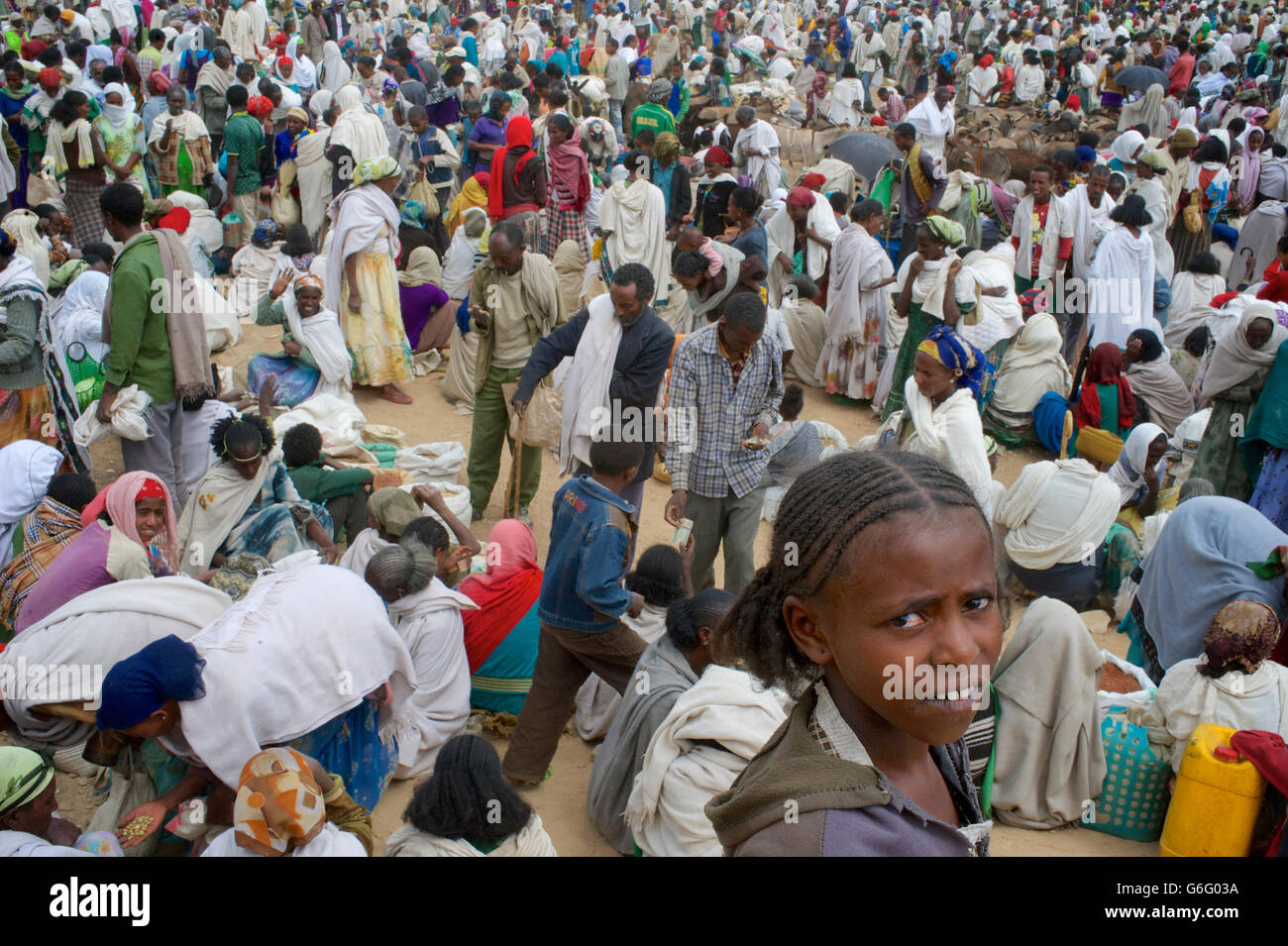 Crowded market at Freweyni also known as Sinkata. Tigray, Ethiopia ...