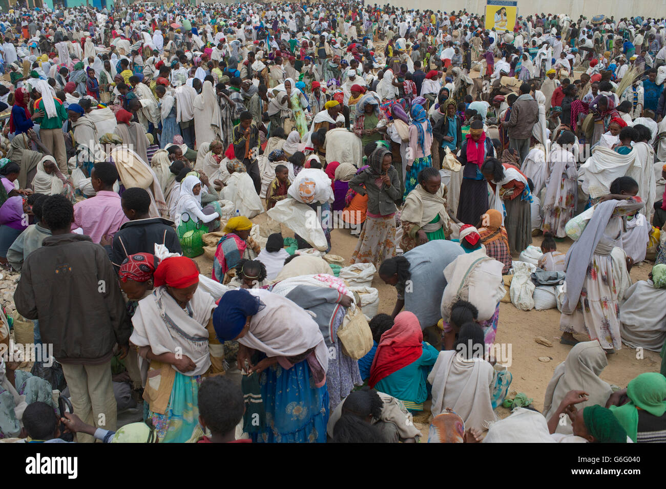 Crowded market at Freweyni also known as Sinkata. Tigray, Ethiopia ...